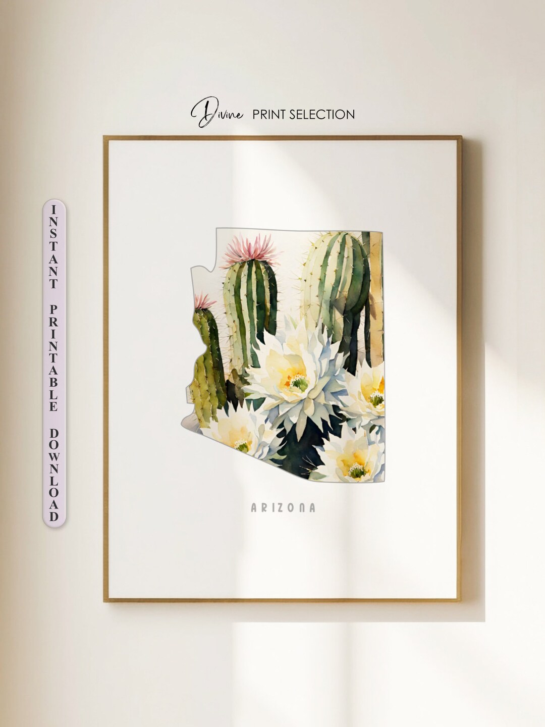 Arizona Map Print Wall Art Living Room Decor Arizona Map Poster Digital ...