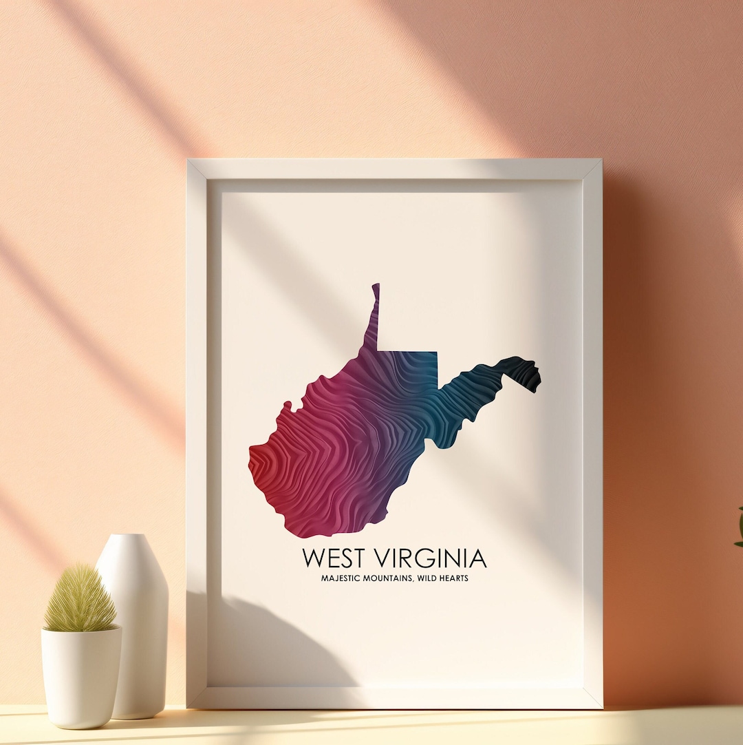 West Virginia Map Print Printable WV Map USA State Map West Virginia ...