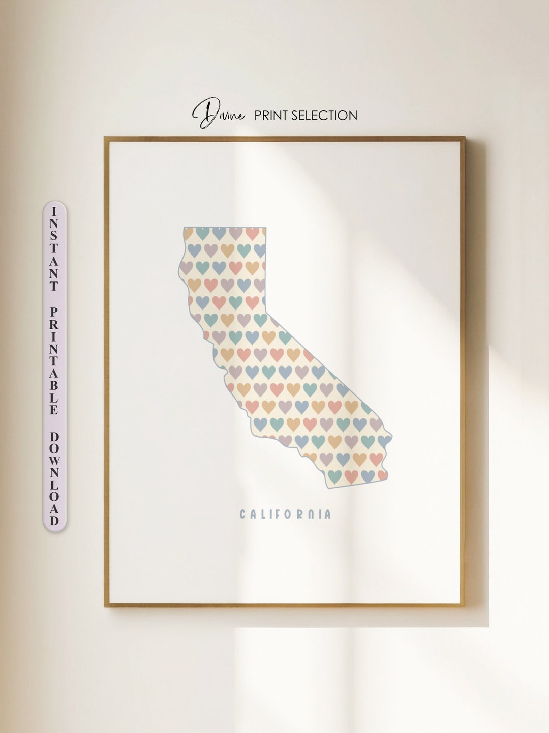 California Map Print California Map Silhouette Printable CA Map Modern ...