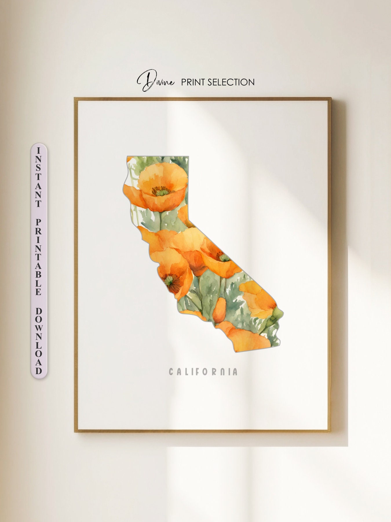 California Map Poster California Map Print Wall Art Living Room Decor ...