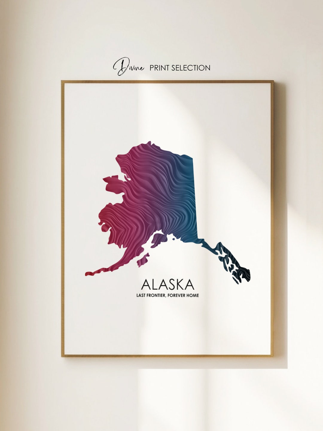 Alaska Map Print Printable AK Map USA State Map Alaska Wall Art Gift ...