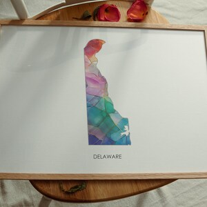 Printable Delaware Map Print DE Map USA State Map Delaware Wall Art ...
