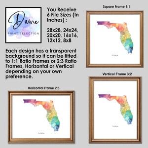 Florida Map Printable Wall Art USA State Map Florida Poster Gift for ...