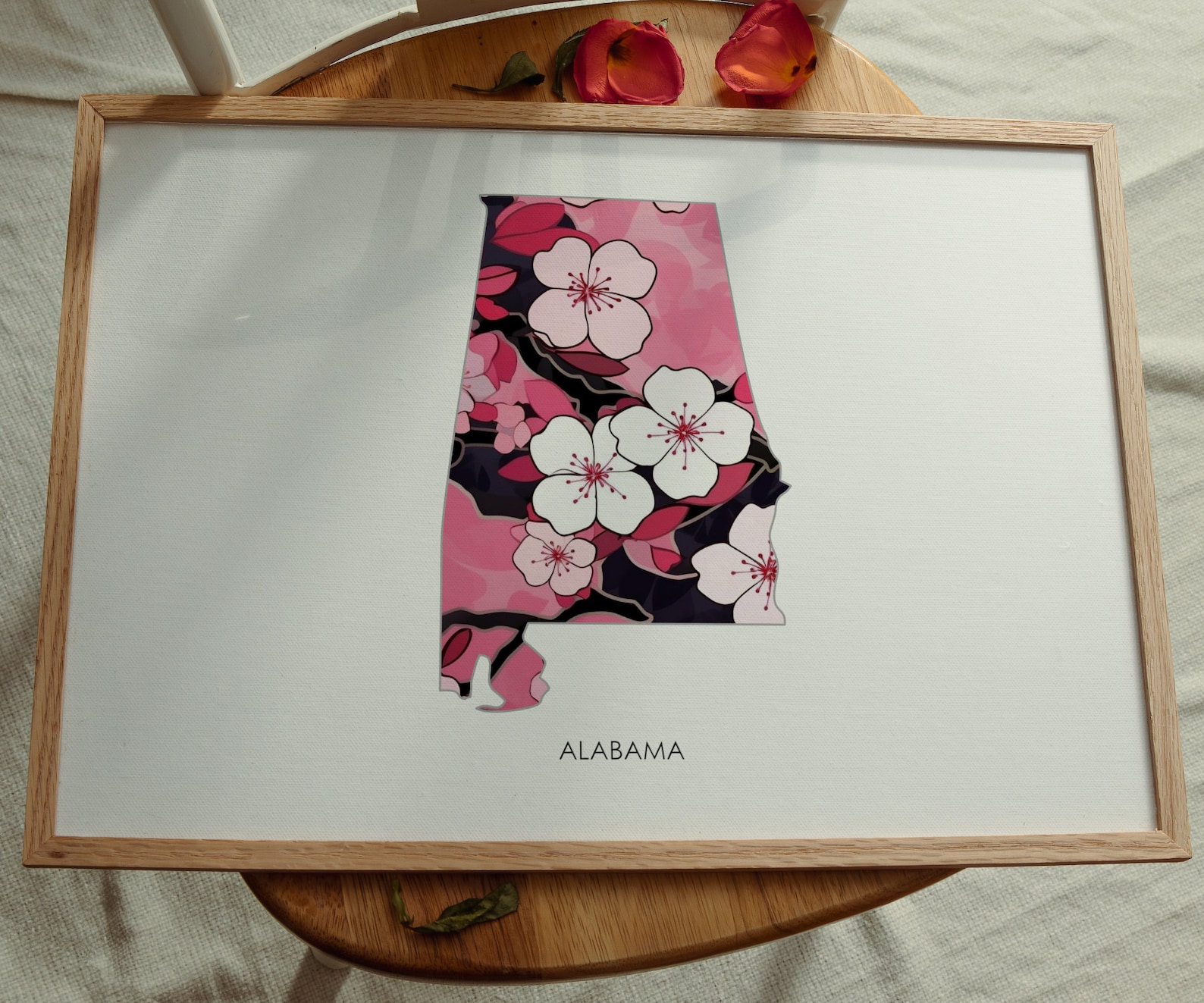 Alabama State Map Print Wall Art Living Room Decor Alabama Map Poster ...