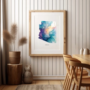 Arizona Map Print Arizona Wall Art US State Map Gift for Sister Map ...