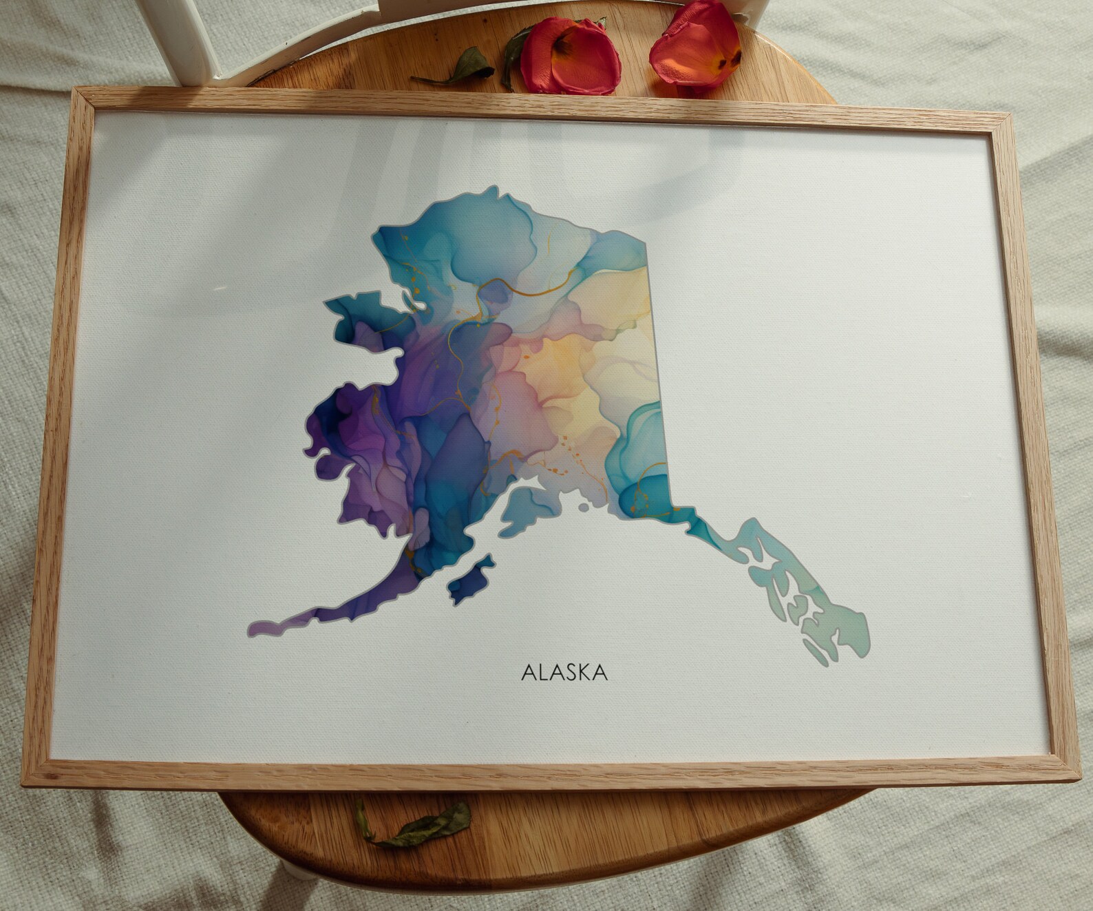 Alaska Map Print Alaska Silhouette Map Printable Alaska Mid-century Art ...