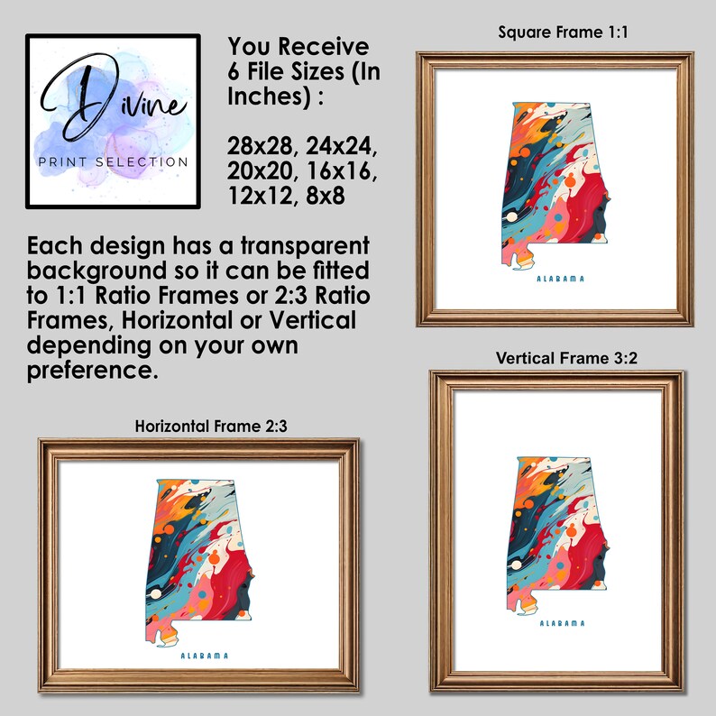 Map of Alabama Alabama Map Print Wall Art Living Room Decor Alabama Map ...