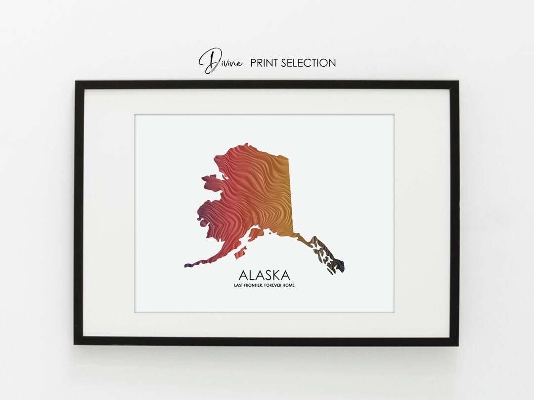Alaska Map Print Printable AK Map USA State Map Alaska Wall Art Gift ...