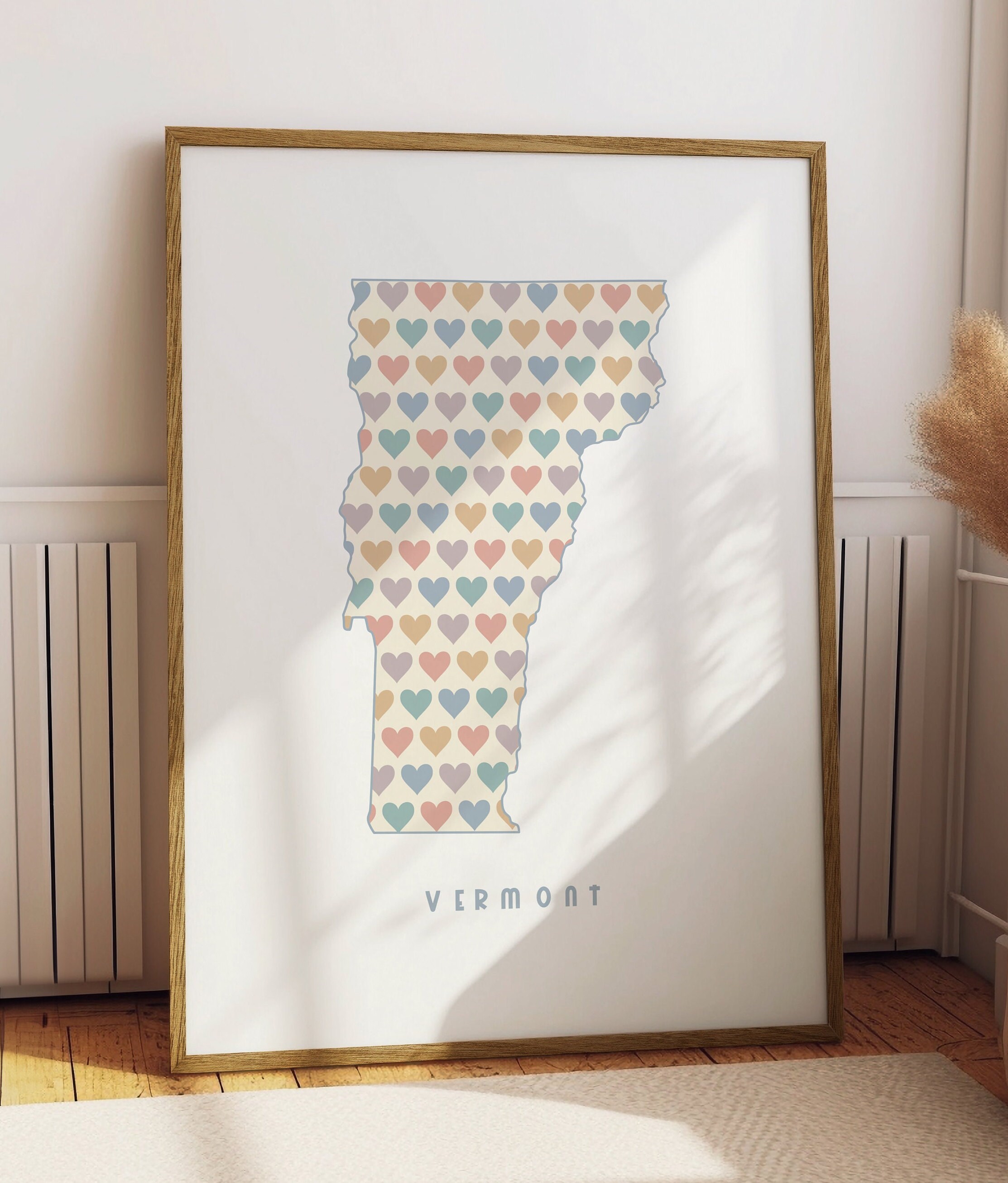 Vermont Map Print Vermont Map Silhouette Printable State Map Modern ...