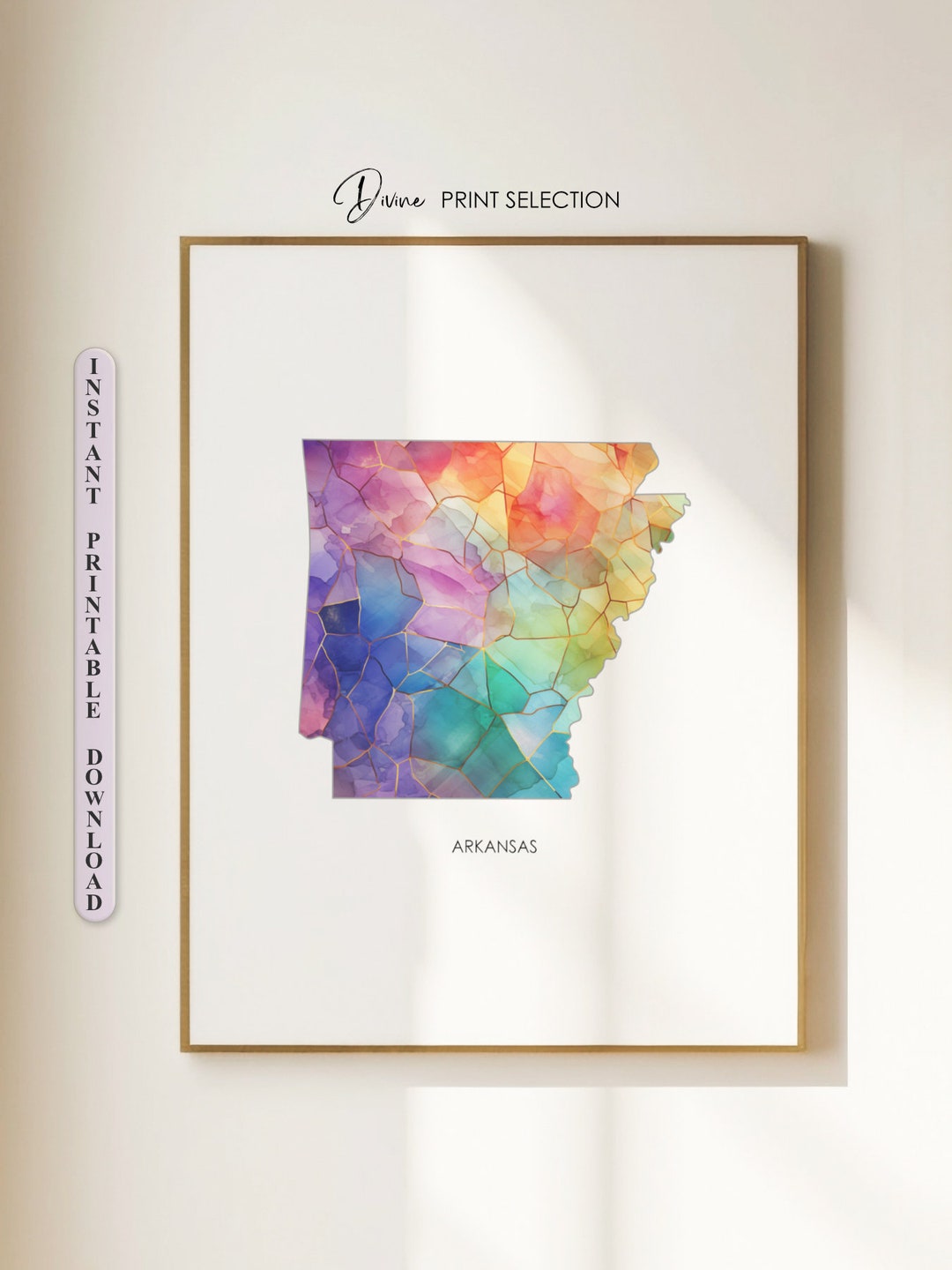 Arkansas Map Print Artwork State Map Decor USA State Map Illustration ...