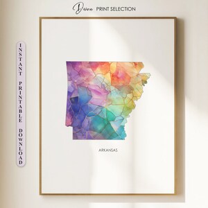 Arkansas Map Print Artwork State Map Decor USA State Map Illustration ...