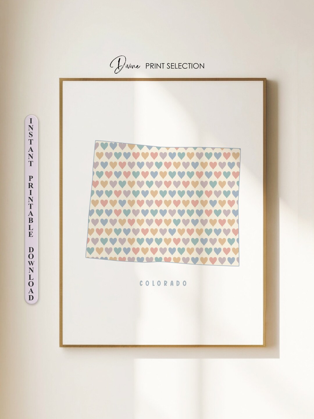 Colorado Map Print Colorado Map Silhouette Printable CO Map Boho Wall ...