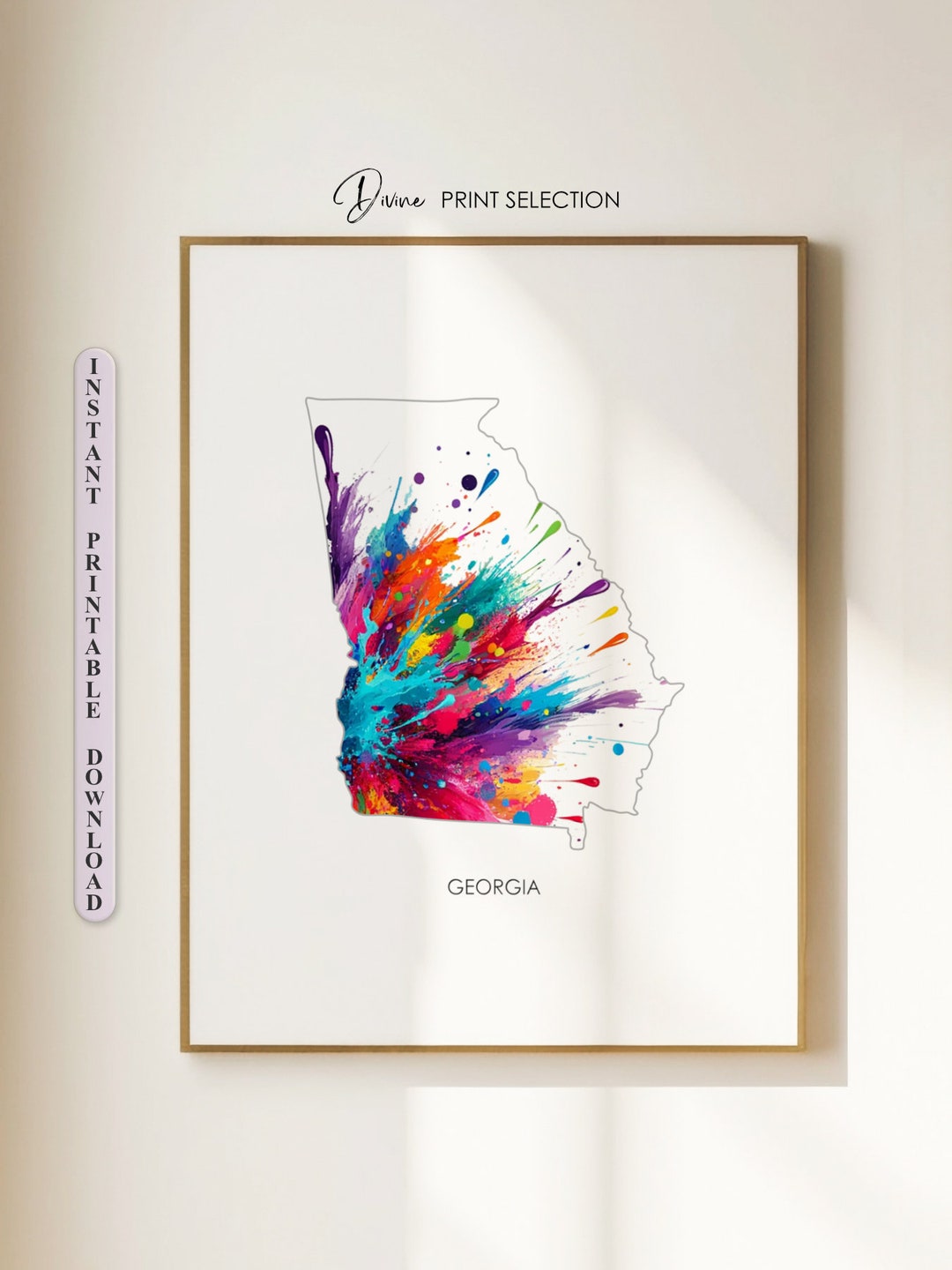 Georgia Map Print Patriotic Wall Art USA State Map Georgia Wall Art ...