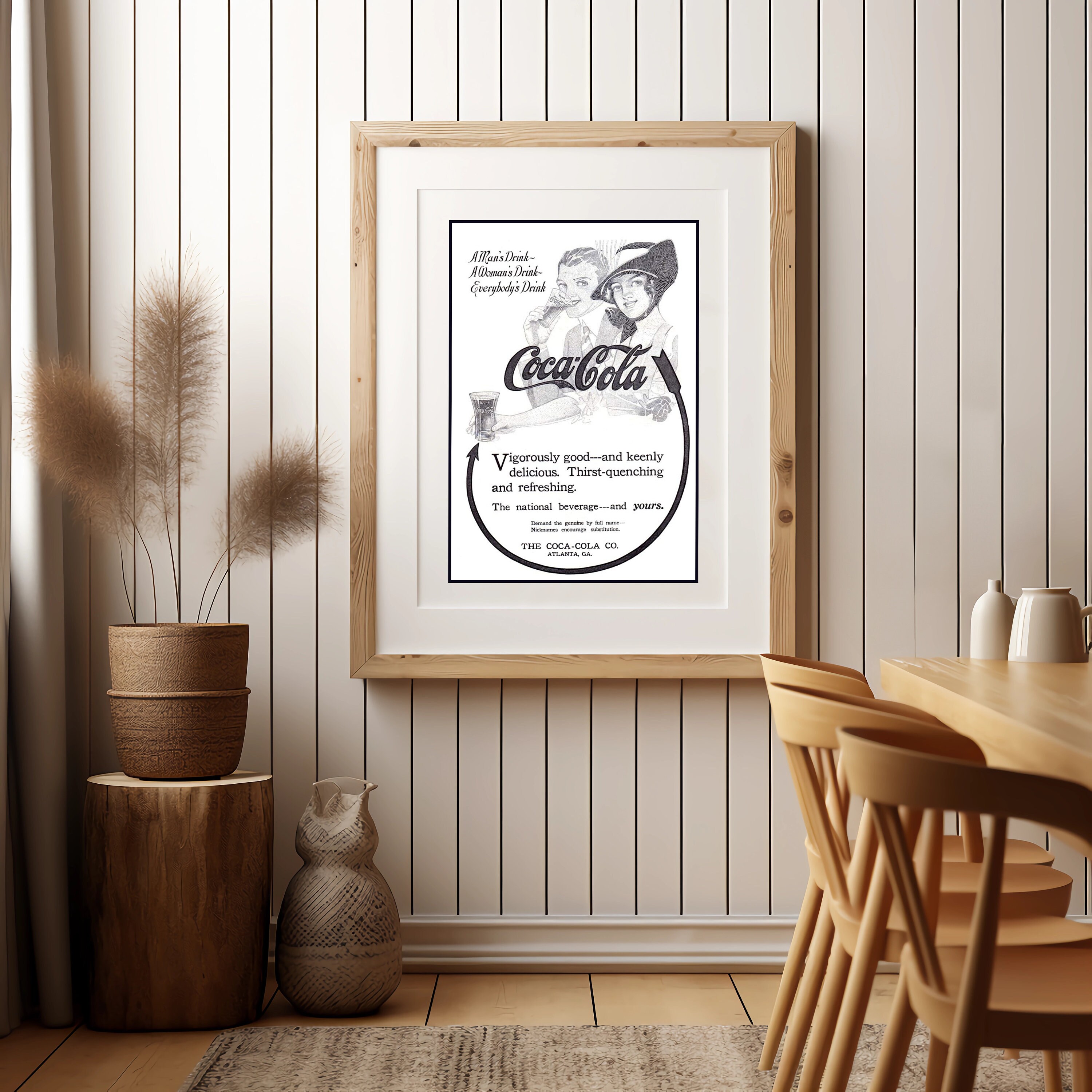 Vintage 1920's Coke Print Retro Cola Poster Coca Cola Black & White ...