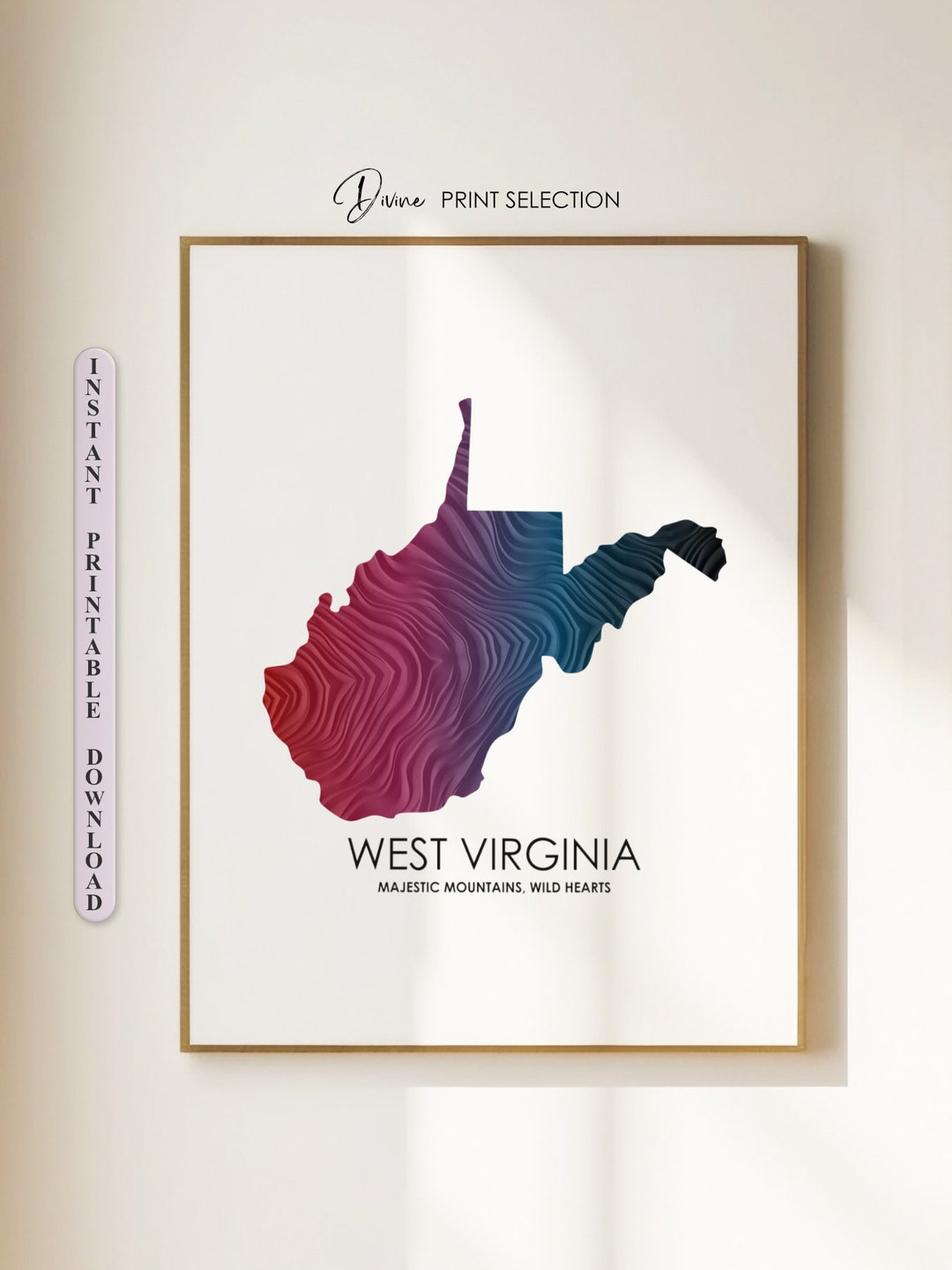 West Virginia Map Print Printable WV Map USA State Map West Virginia ...