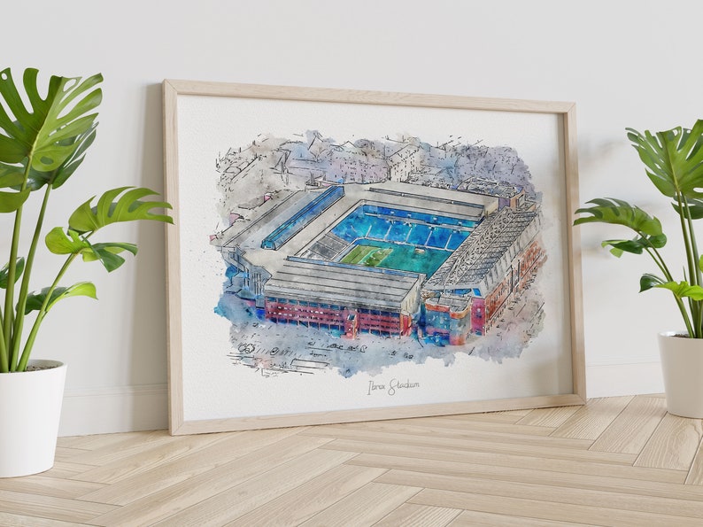Glasgow Rangers FC Poster, Ibrox Stadium Art Print Poster, Rangers FC ...