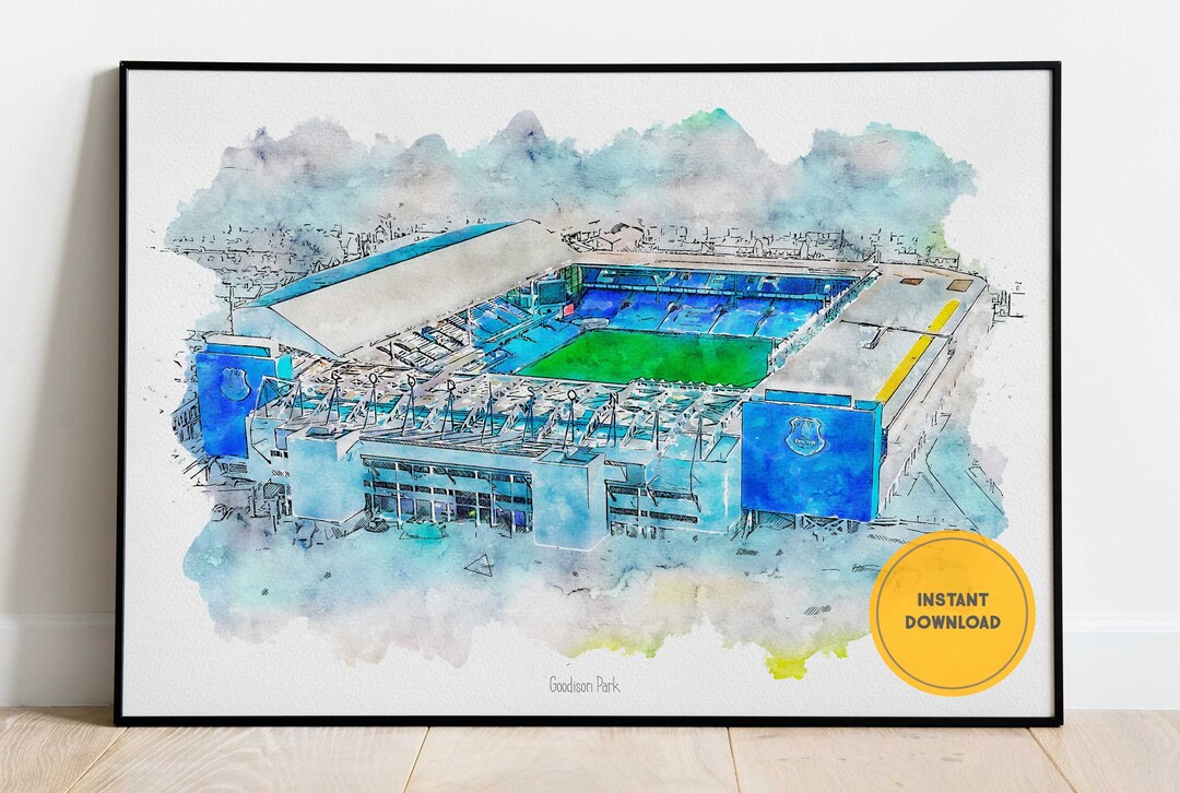 Everton Football Poster, Goodison Park Print, Printable Wall Art ...
