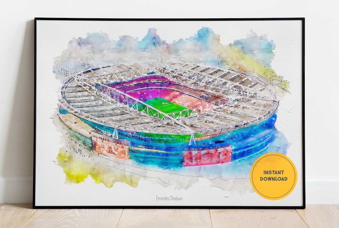 Arsenal Poster, Emirates Stadium Print, Wall Decor, Football Wall Art ...