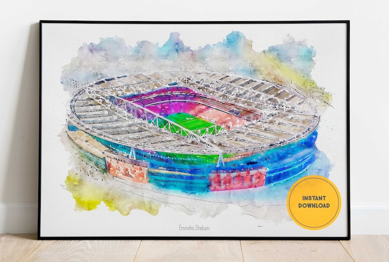 Arsenal Poster Emirates Stadium Print Wall Decor Football | Etsy
