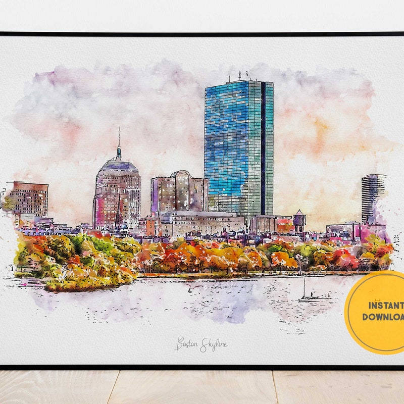 Boston Art Print - Etsy
