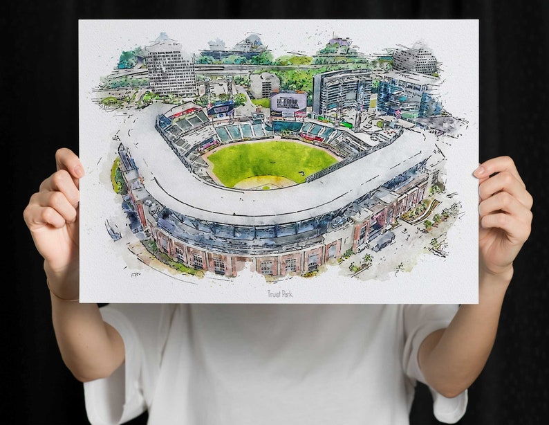 Atlanta Braves Truist Park Stadium Baseball Poster, Printable Wall Art ...