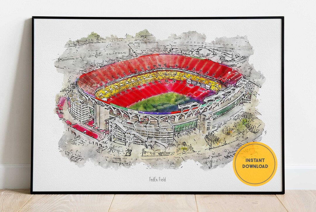 Washington Commanders Football Poster, Fedex Field Stadium Print ...