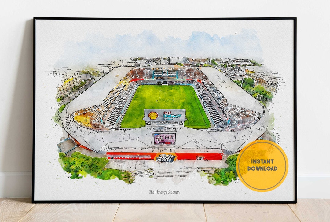 Houston Dynamo FC Soccer Poster, Shell Energy Stadium Print, Houston ...