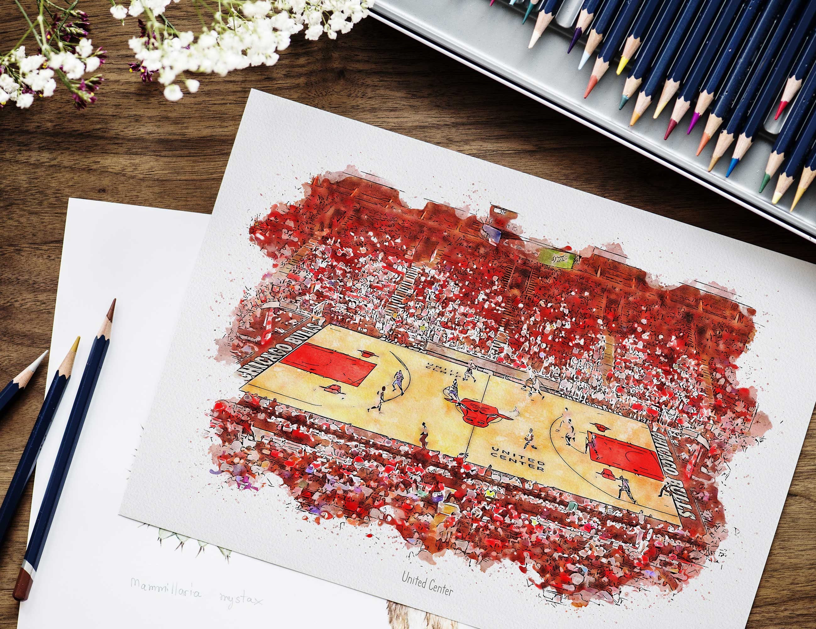 Chicago Bulls Poster United Center Stadium Print Chicago - Etsy