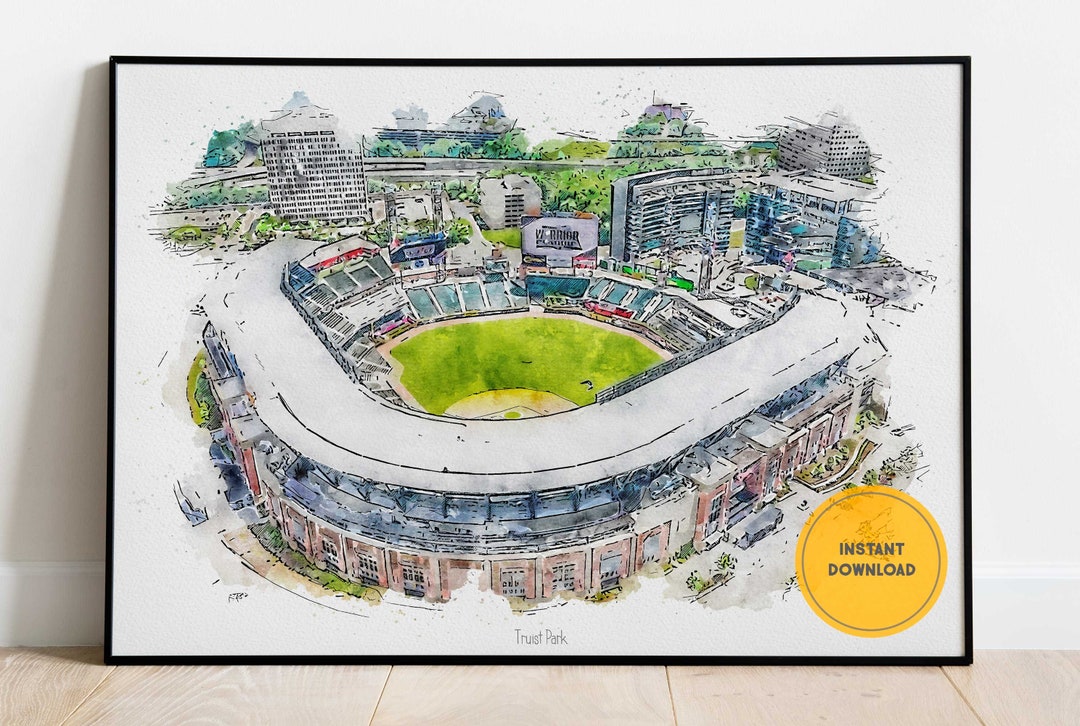 Atlanta Braves Truist Park Stadium Baseball Poster, Printable Wall Art ...