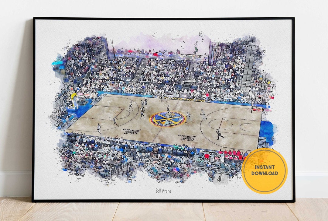 Denver Nuggets Poster, Ball Arena Art Print, Basketball Poster, Sports ...