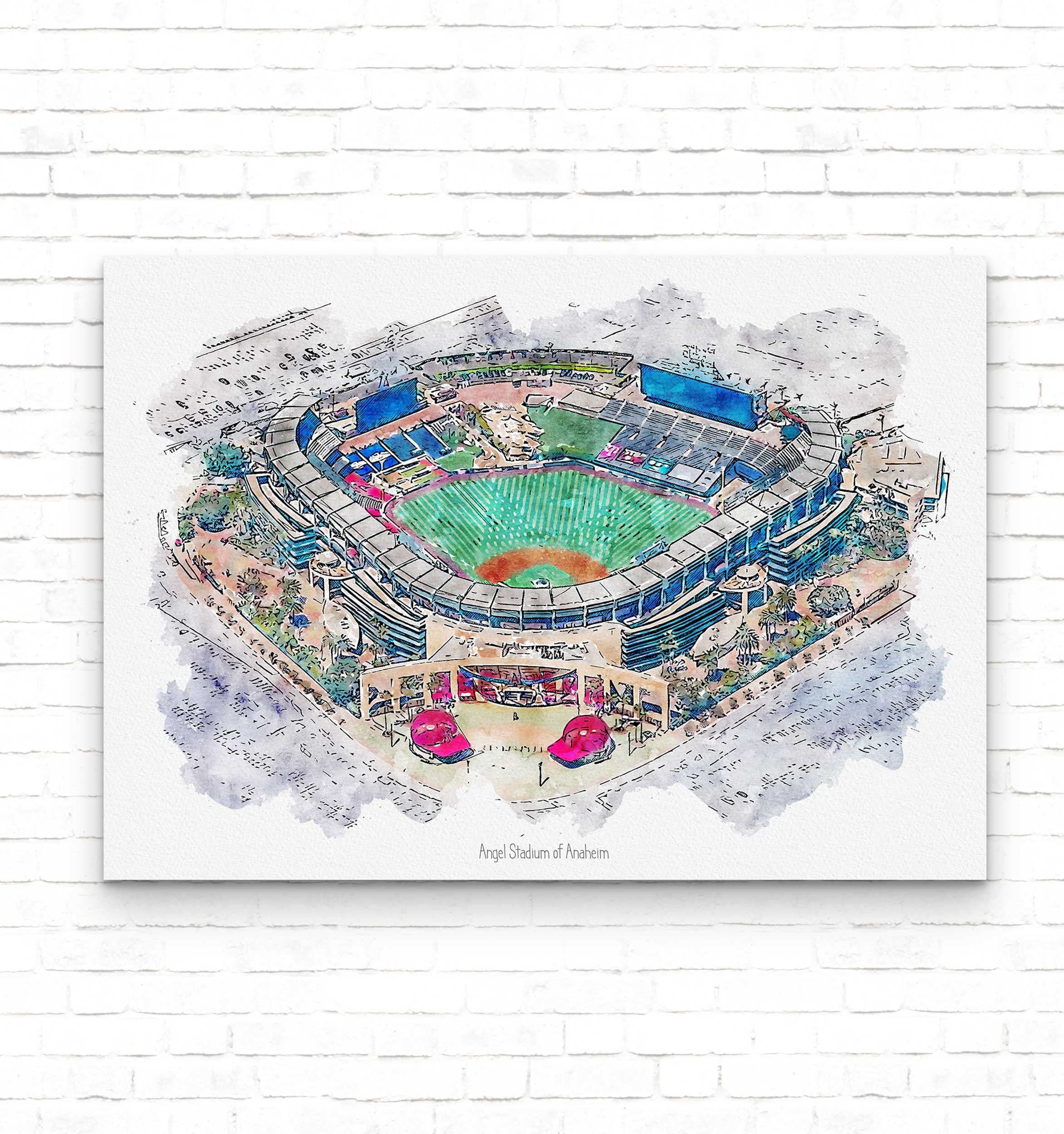 Los Angeles Angels Baseball Poster Angel Stadium Print | Etsy