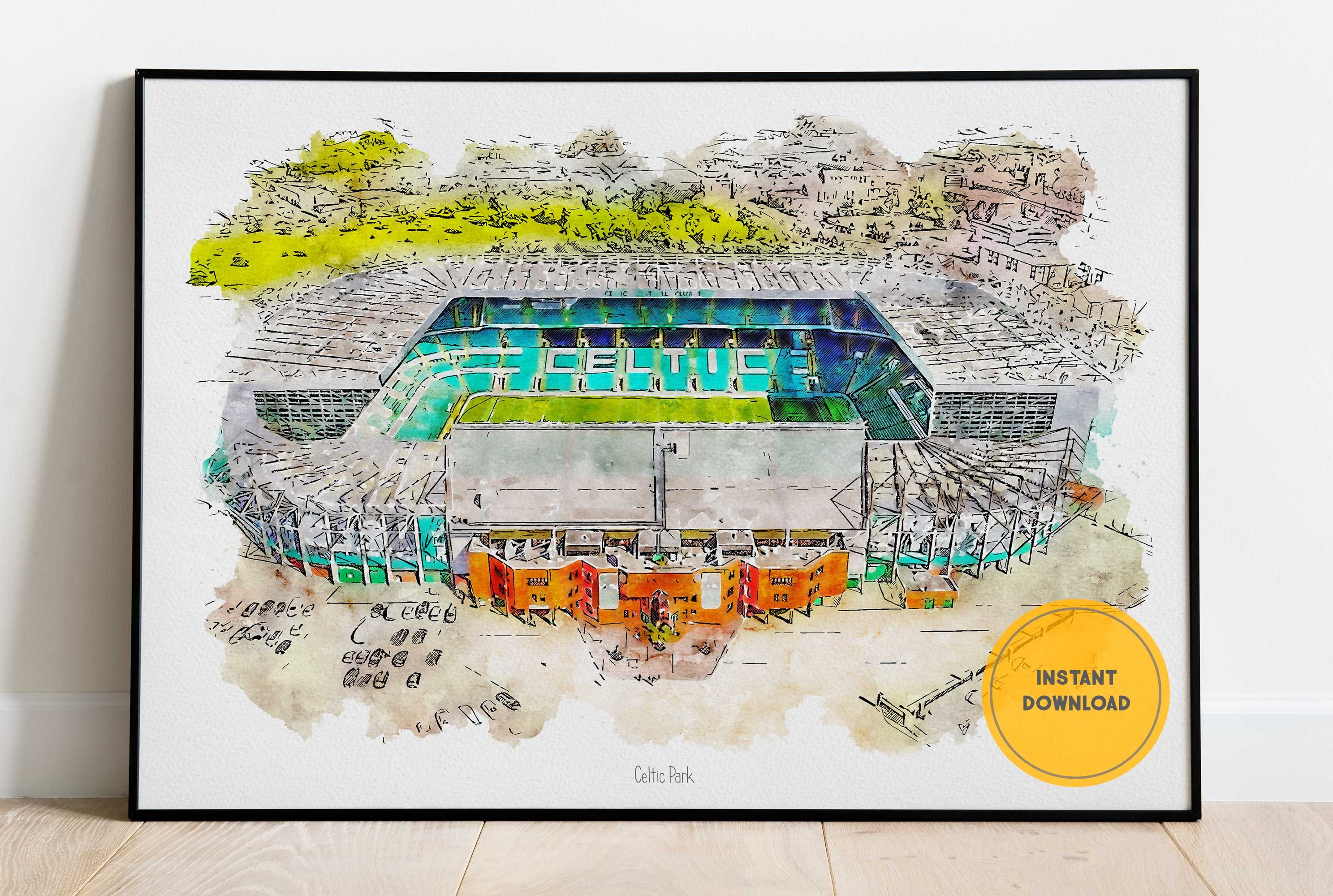 Celtic FC Poster Celtic Park Stadium Print Soccer Poster - Etsy