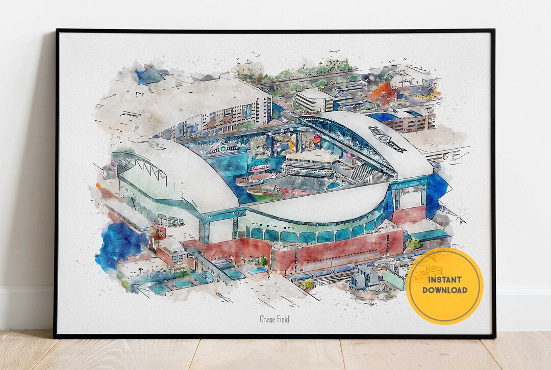 Arizona Diamondbacks Baseball Poster, Chase Field Ballpark Print ...