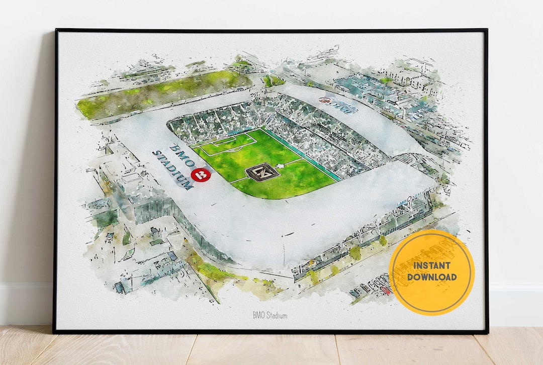 LAFC Soccer Poster, BMO Stadium Print, Los Angeles Wall Art, Sports Bar ...
