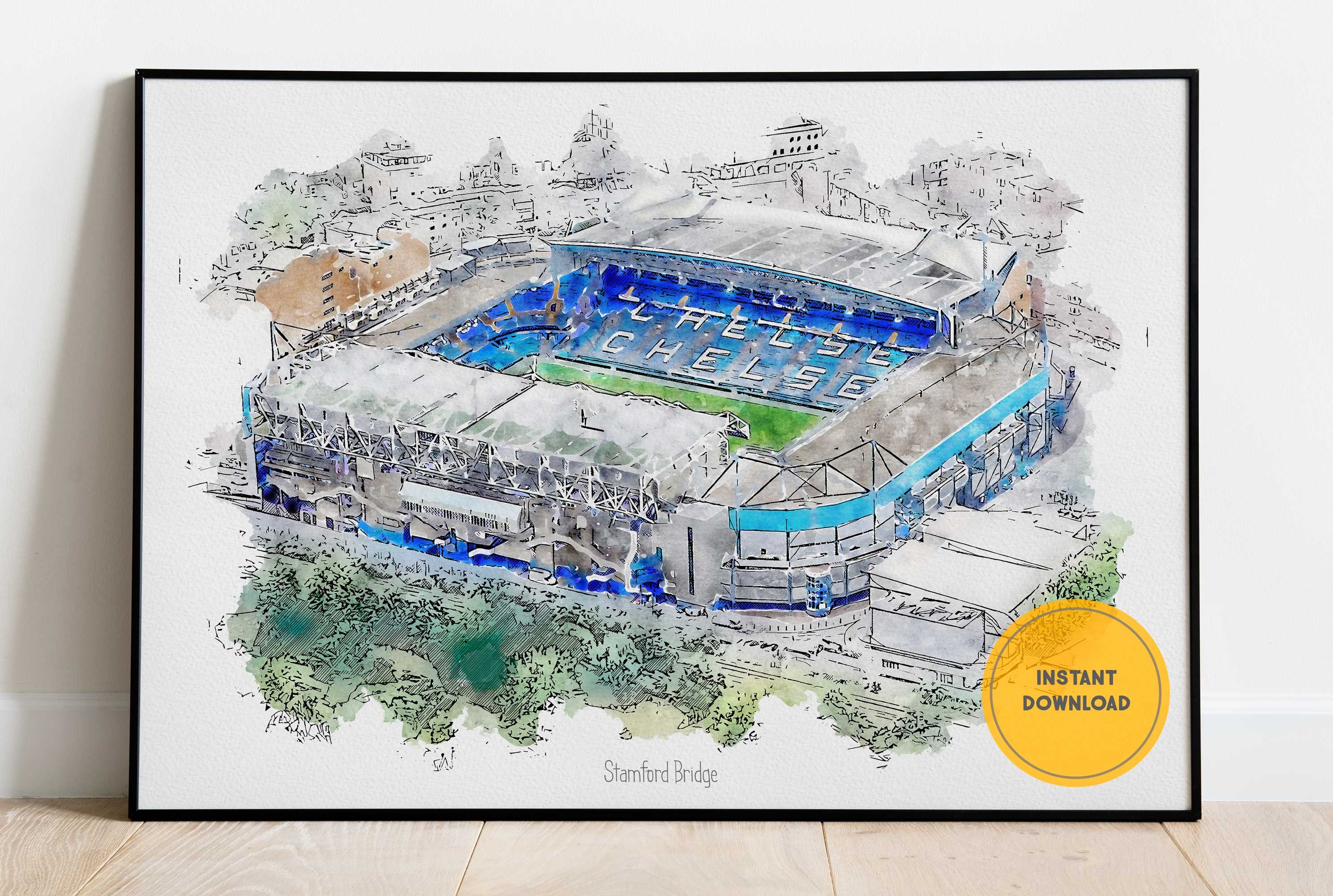 Chelsea FC Poster Stamford Bridge Print Chelsea Football - Etsy UK