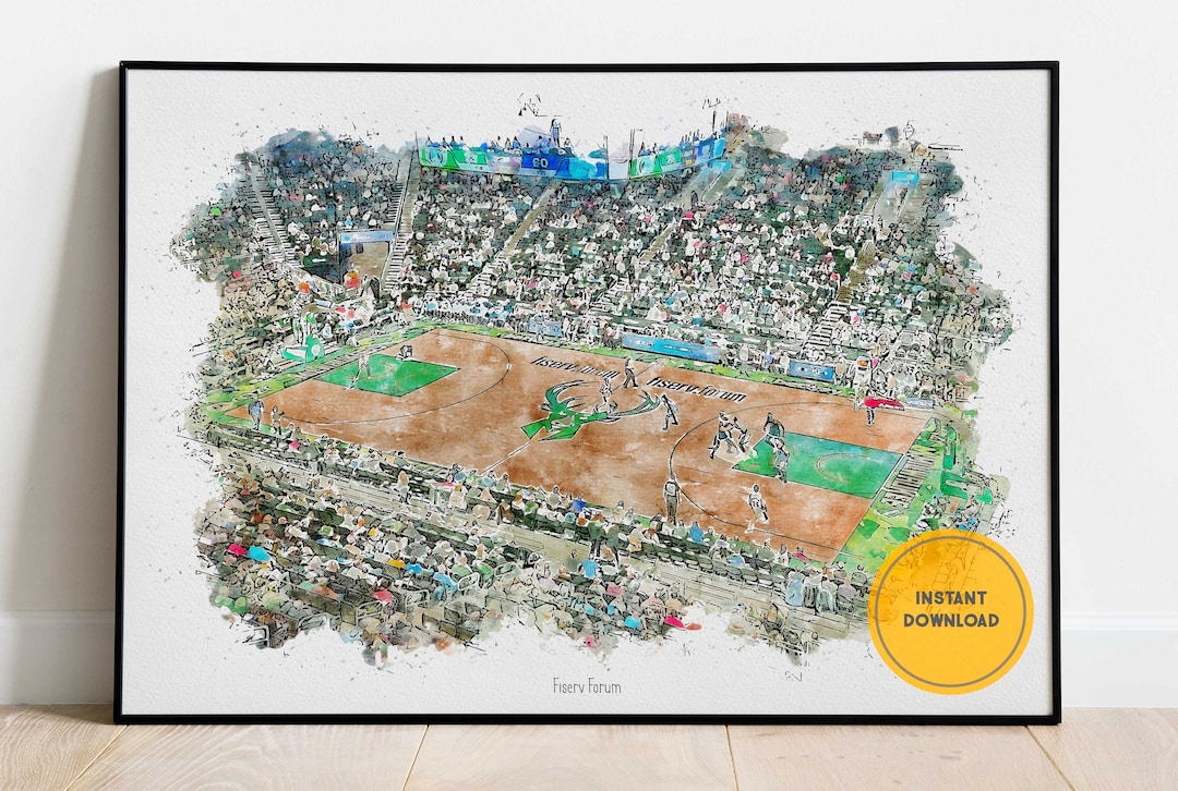 Milwaukee Bucks Poster, the Bucks Wall Art, Fiserv Forum Print ...