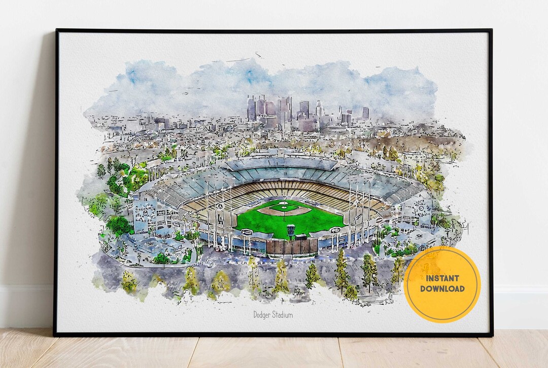 Los Angeles Dodgers Baseball Poster, Dodger Stadium Print, Printable ...