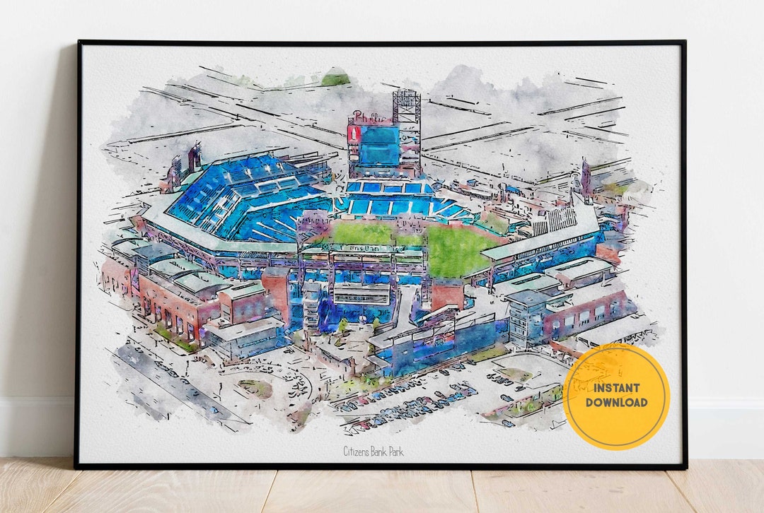 Philadelphia Phillies Print, Citizens Bank Park Stadium Print, Baseball ...