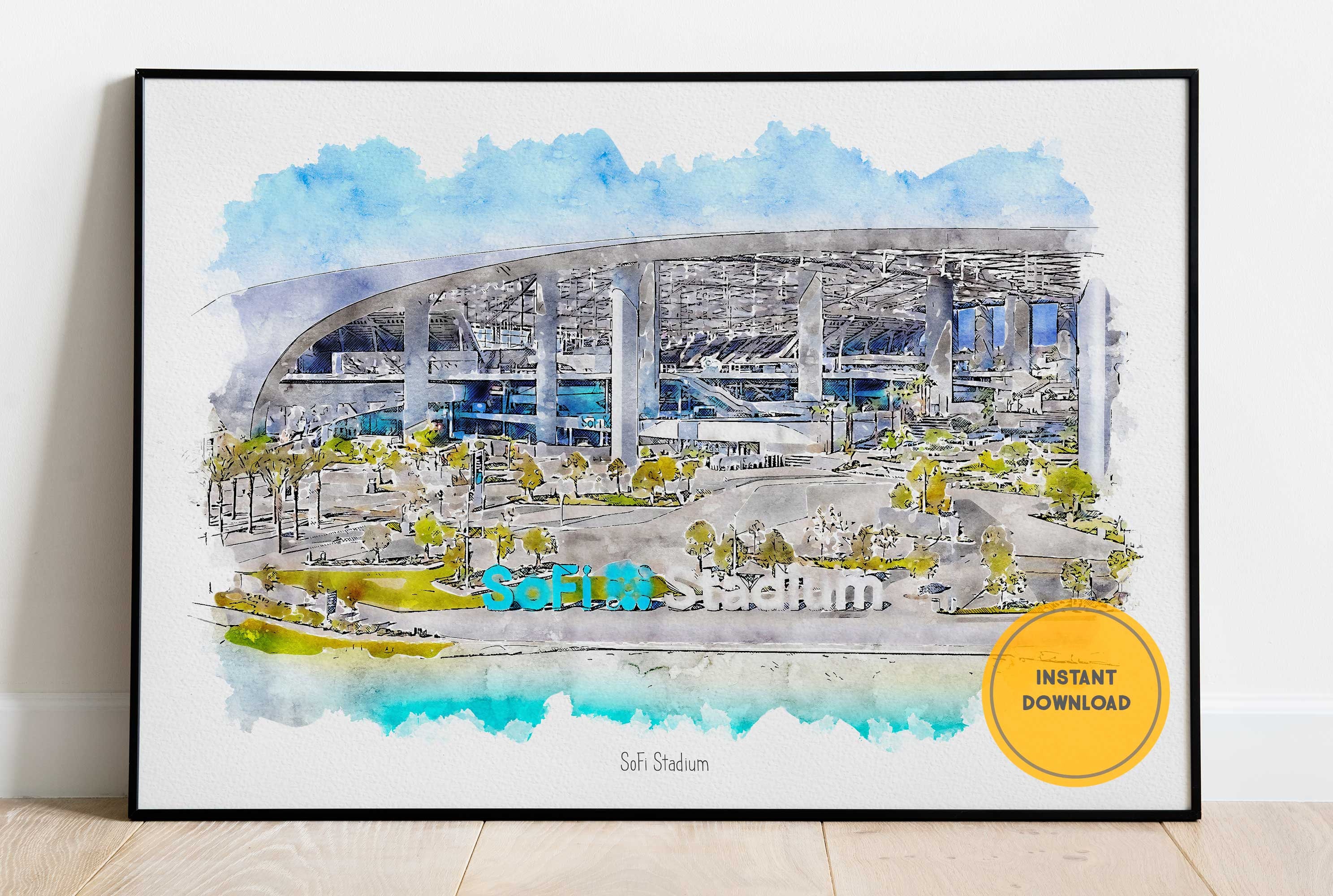 Los Angeles Chargers Poster Sofi Stadium Stadium Print LA - Etsy