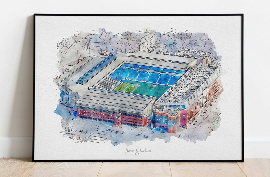 Glasgow Rangers FC Poster, Ibrox Stadium Art Print Poster, Rangers FC ...