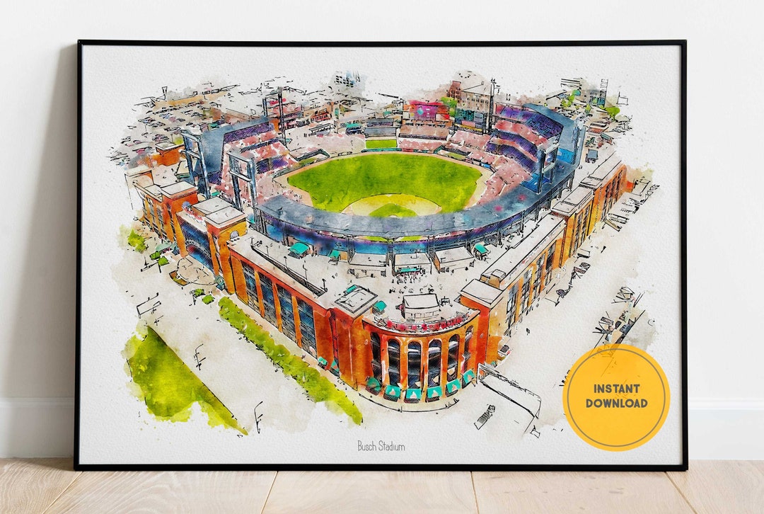 St. Louis Cardinals Print, Busch Stadium Poster, Baseball Wall Decor ...