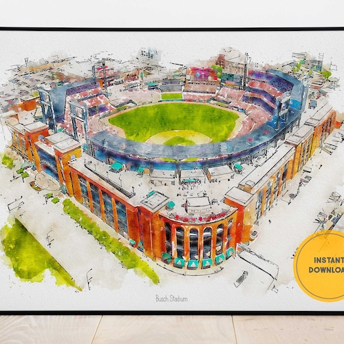 St. Louis Cardinals Print Busch Stadium Poster Baseball Wall - Etsy