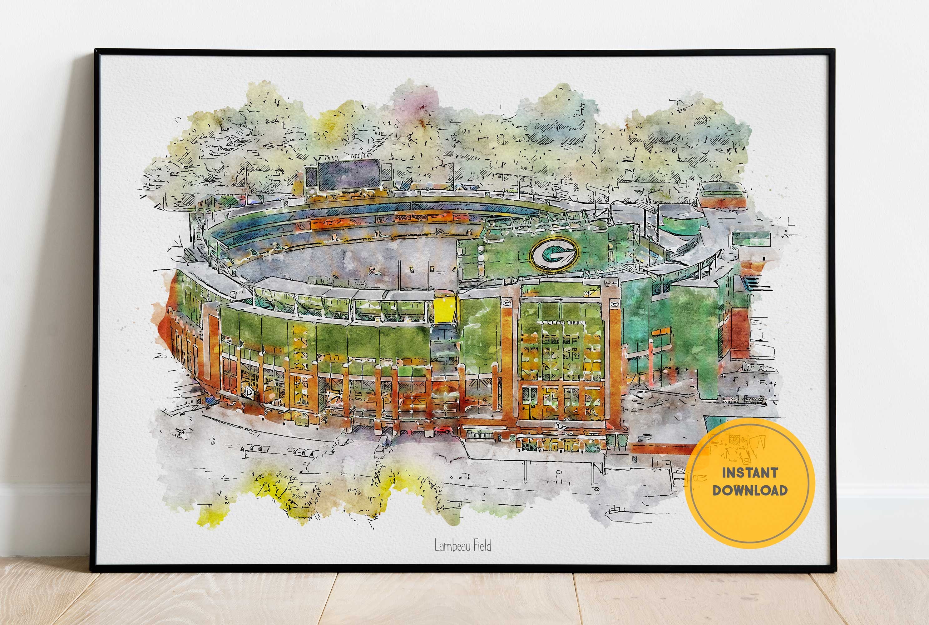 Green Bay Packers Art Print Sports Decor Football Art Print - Etsy