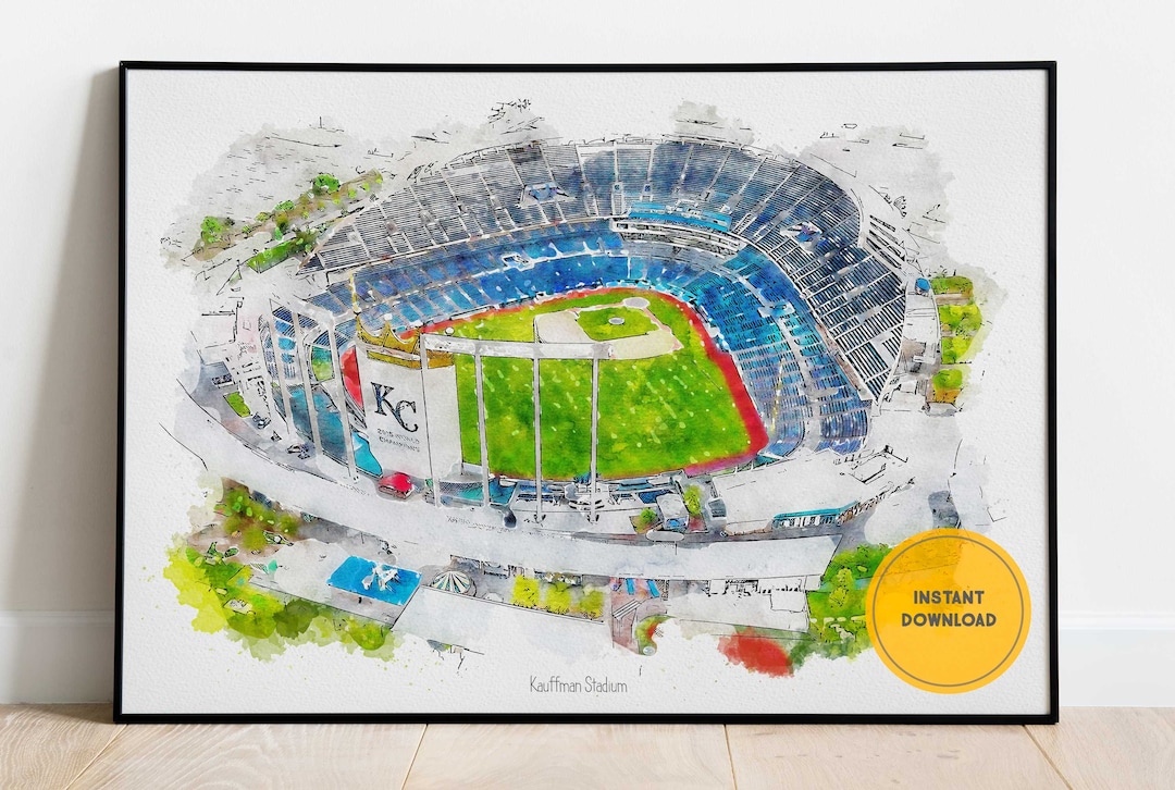 Kansas City Royals Baseball Poster, Kauffman Stadium Print, Printable ...