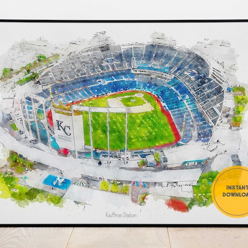 Kauffman Stadium Kansas City Royals Stipple Drawing - Etsy