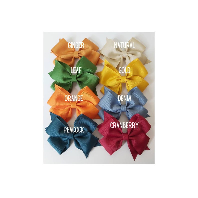 Fall Hair Bow, Solid Color Hair Bow, Autumn Colors Hair Bows, Fall Hair ...