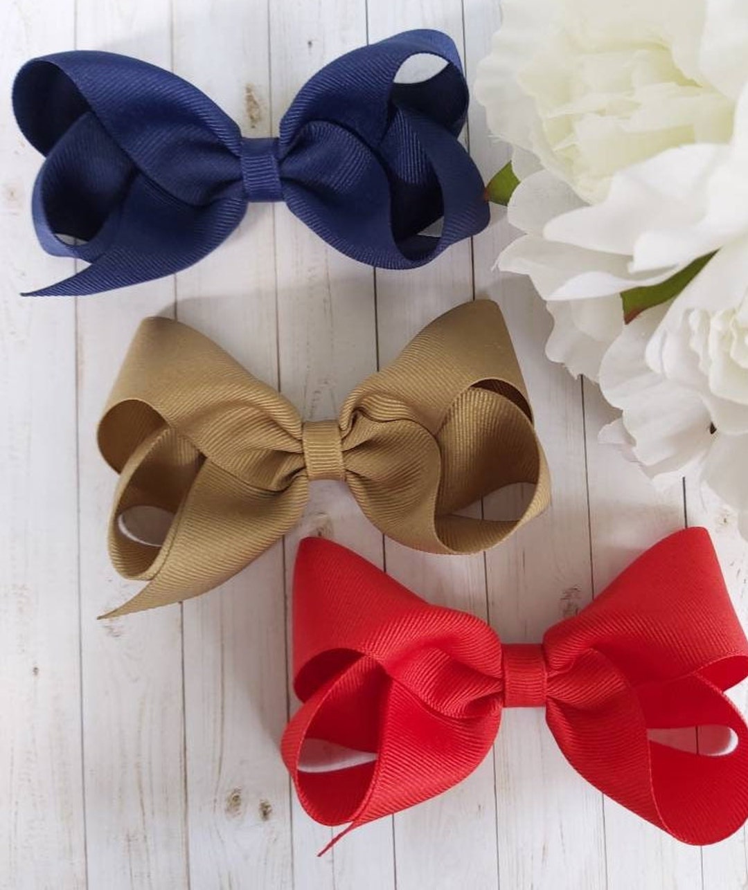 Back to School Hair Bow, Solid Color Hair Bow, Boutique Hair Bow, Girls ...