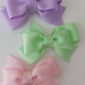 Solid Color Hair Bows Pastel Color Hair Bow Baby Hair Bow - Etsy