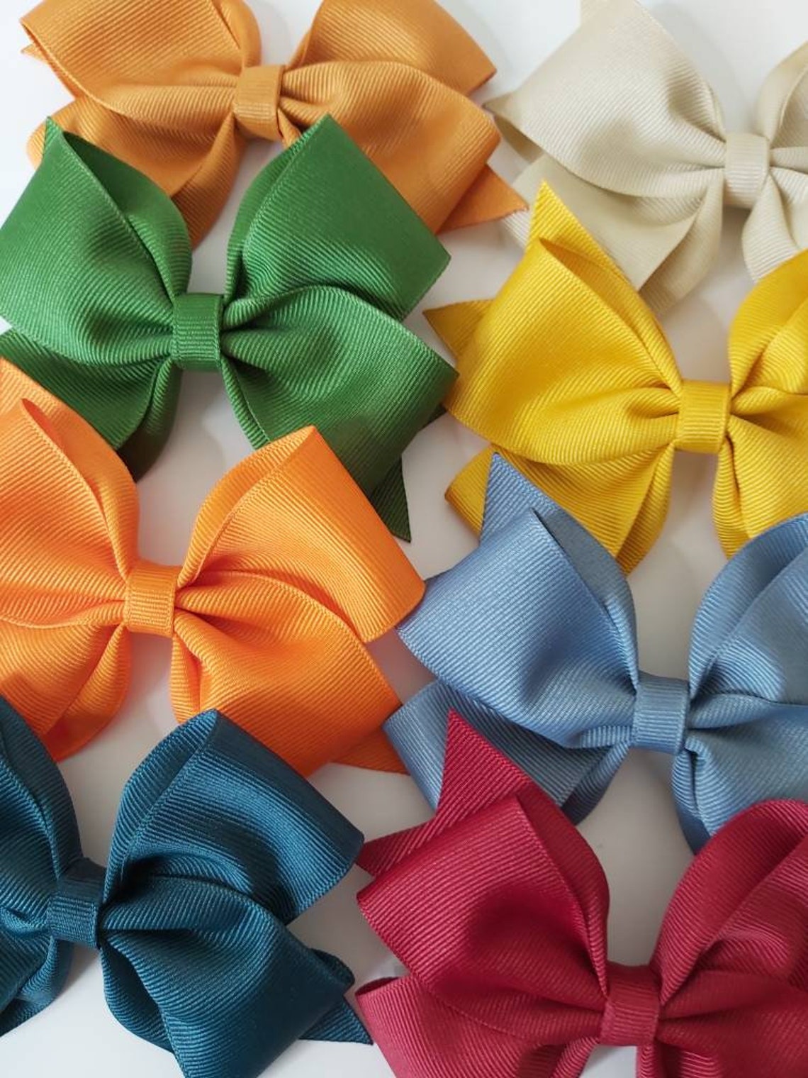 Fall Hair Bow, Solid Color Hair Bow, Autumn Colors Hair Bows, Fall Hair ...