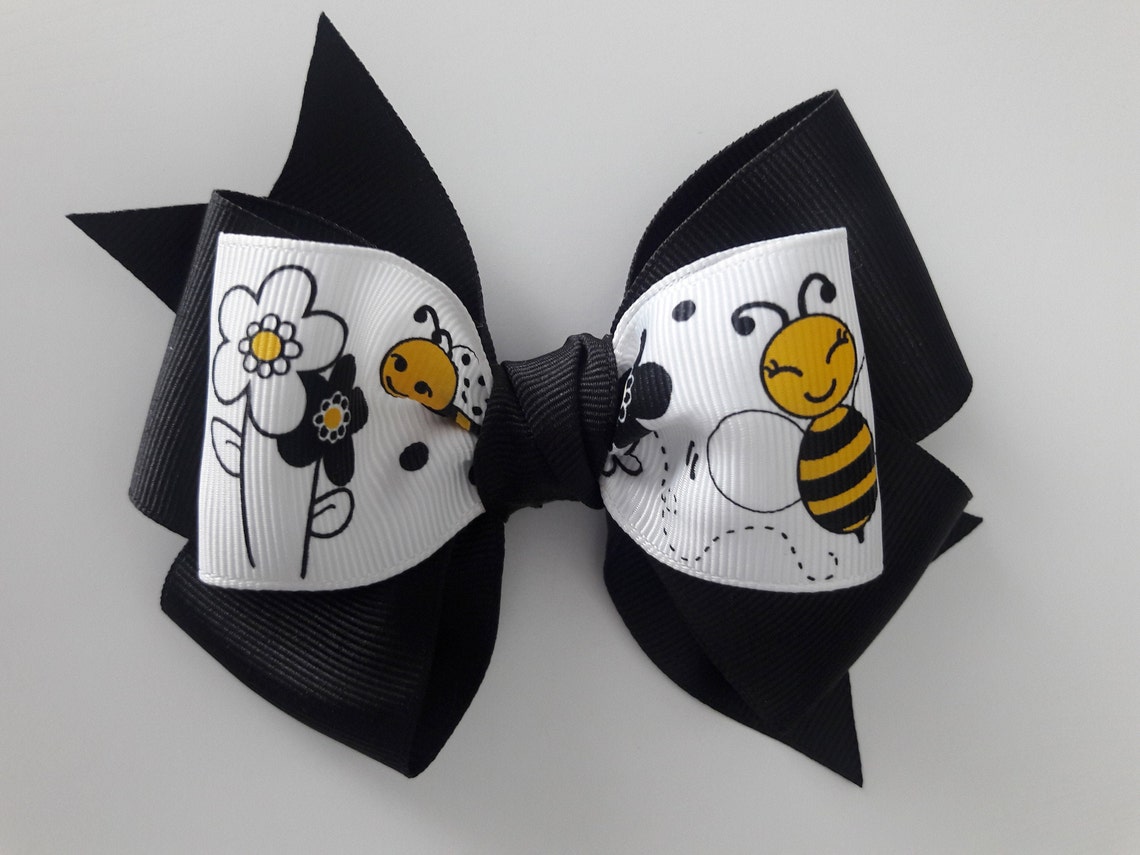 Bumble Bee Hair Bow Bumblebee Hair Bow 4 Inch Hair Bow - Etsy